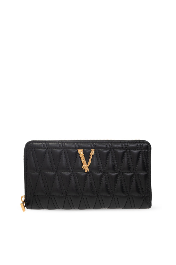 Black Leather wallet Versace Tgkb5Shops Canada